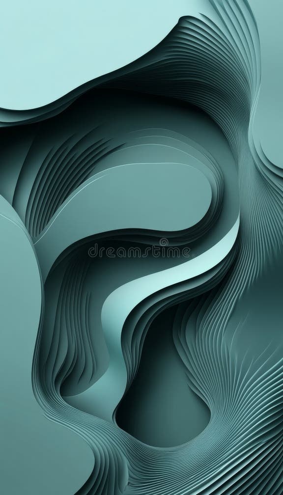Abstract Pale Green 3D Low-Profile Seamless Wave Texture Pattern ...