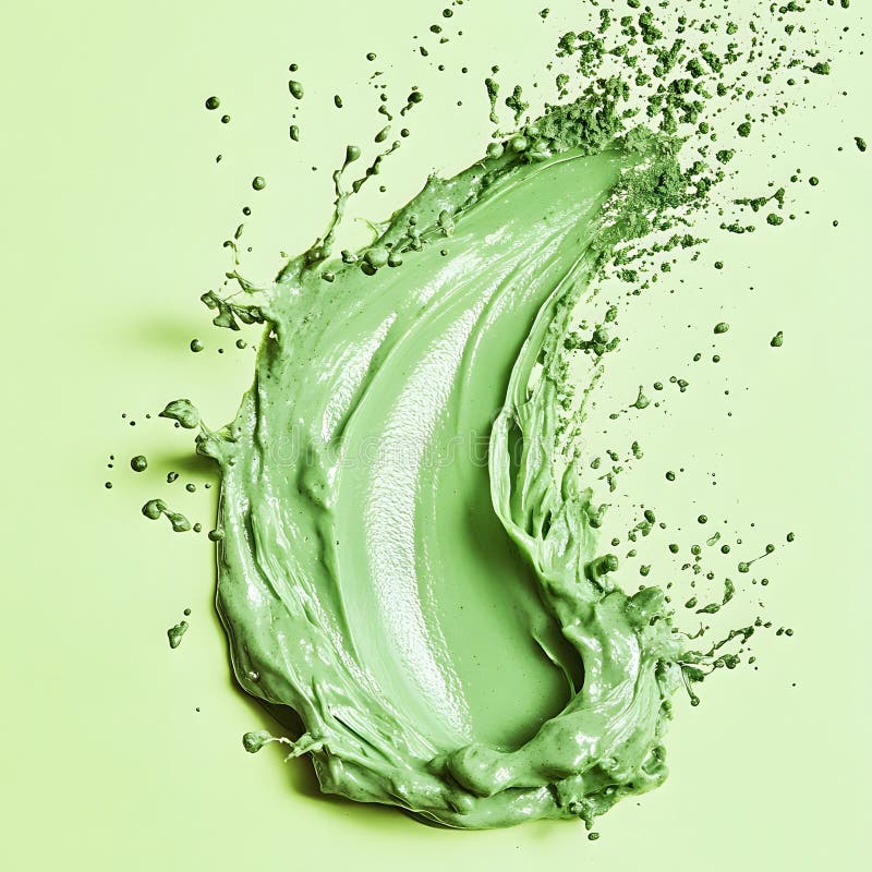 Abstract Pale Green Liquid Splash on Pastel Green Background Stock ...