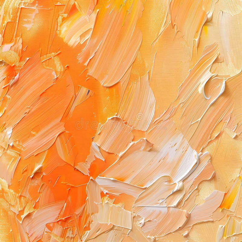 Abstract Pale Orange Oil Paint Brush Strokes Texture Stock Illustration ...