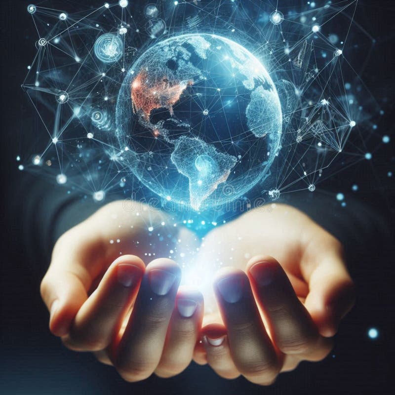 Abstract Palm Hands Represent the Concept of Creative Science and ...