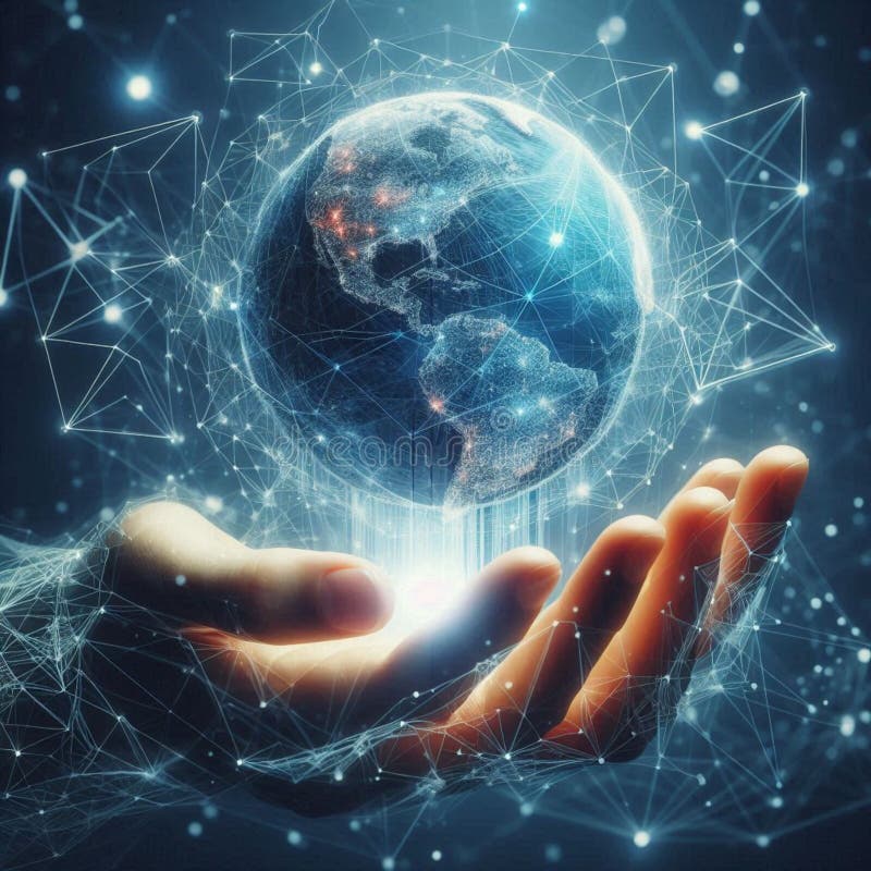 Abstract Palm Hands Represent the Concept of Creative Science and ...