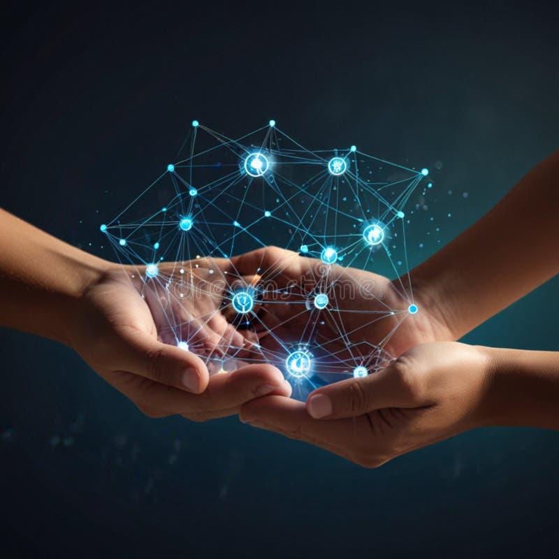 Abstract Palm Hands Represent the Concept of Creative Science and ...