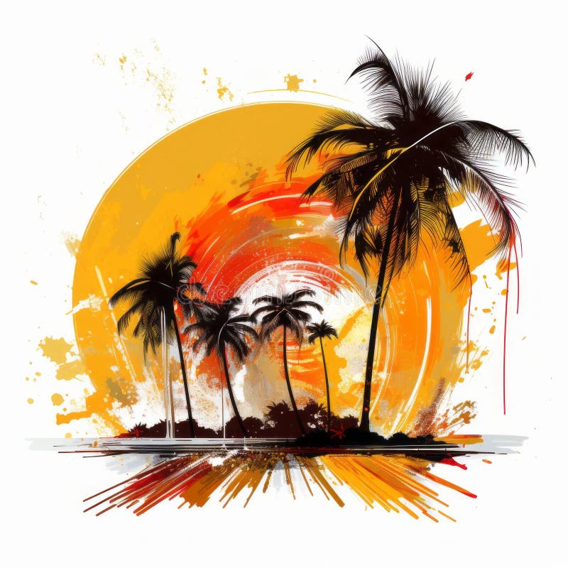 Abstract Palm Tree Vector: a Bold and Unique Design Stock Illustration ...