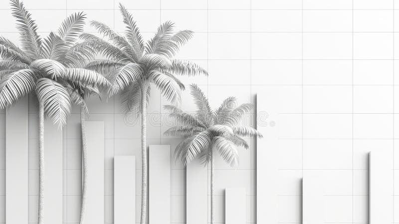 Abstract Palm Trees with Chart Integration Stock Illustration ...