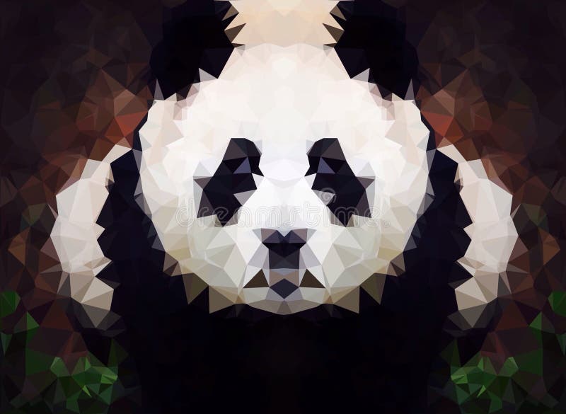 Abstract Panda Low Poly Wallpaper Stock Illustration - Illustration of ...
