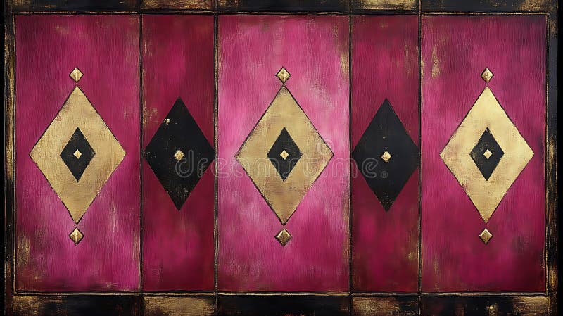 Abstract Panel with Geometric Gold and Black Diamonds Stock Image ...