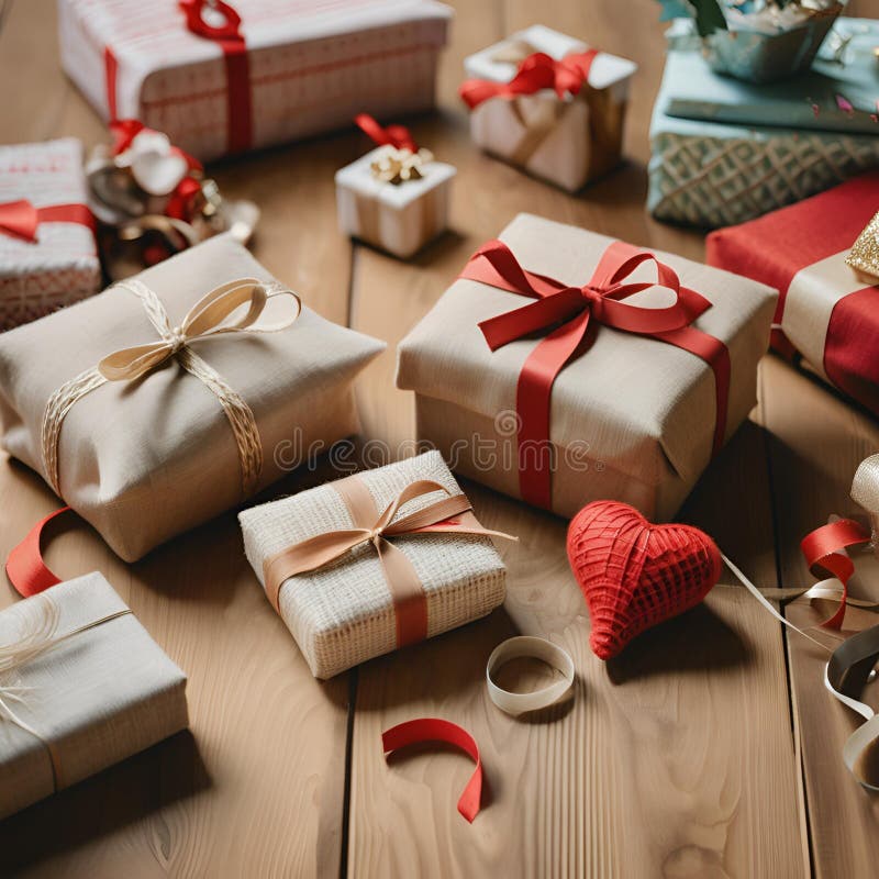 Abstract Panorama Background with Red Hearts Stock Illustration ...