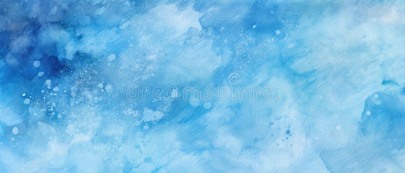Abstract Panorama Banner with a Blue and White Spotted Sponge Technique ...