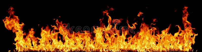 Abstract Panoramic Border of Fire Stock Photo - Image of border ...
