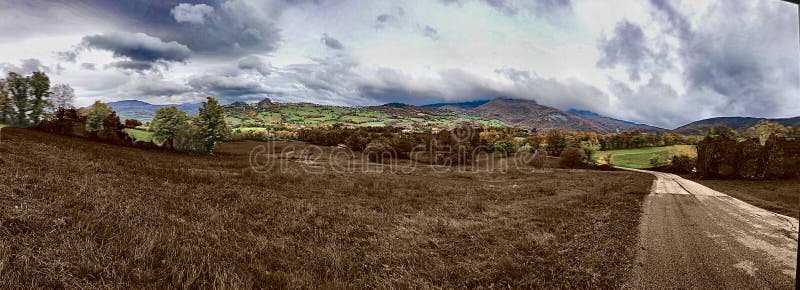 Abstract Panoramic Nature Landscape Painting Stock Image - Image of ...