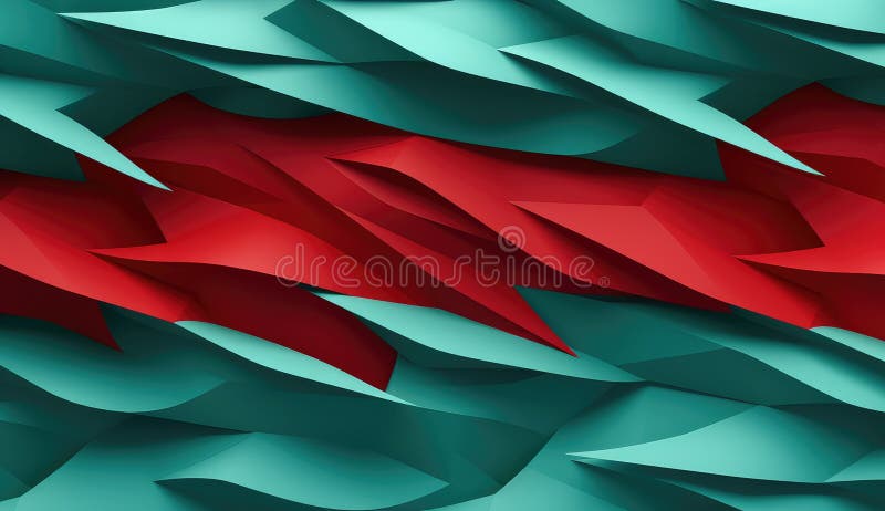 Abstract Paper Art Pattern in Green and White with Sharp Angular Design ...