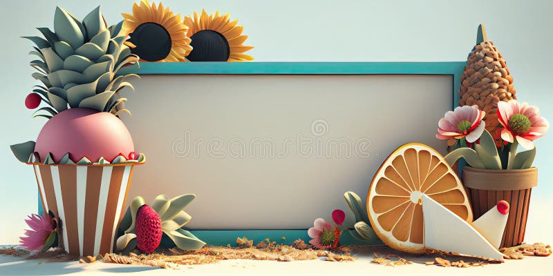 Abstract Paper Art of Summer Seascape. Illustration Stock Illustration ...