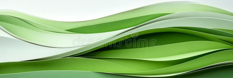 Abstract Paper Background, Green Wave Pattern, Layered Design, Modern ...