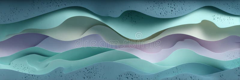 Abstract Paper Carved Background, Cool Mint and Lilac Wave Pattern ...