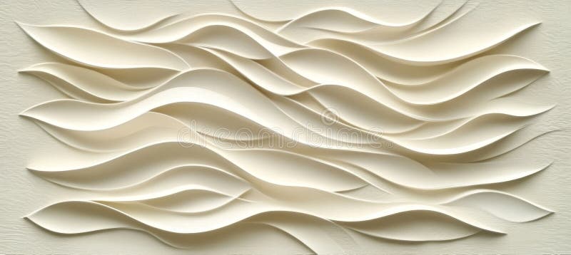 Abstract Paper Carved Background, Cream and Beige Wave Patterns, Nature ...
