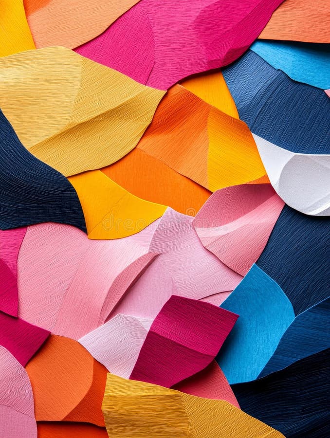 Abstract Paper Collage Artwork with Vibrant Colors and Interesting ...