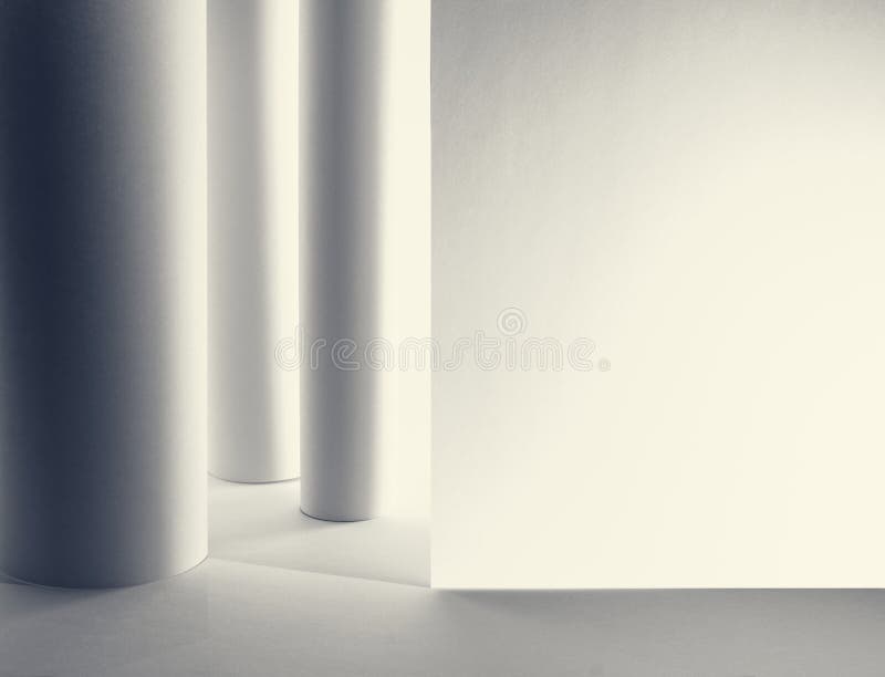 Abstract Paper Columns and Wall Background Stock Image - Image of ...