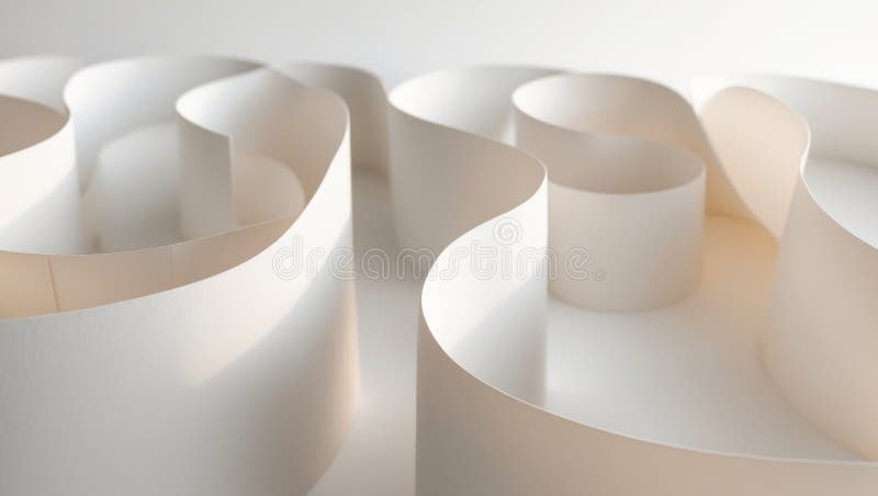 Abstract Paper Curves Create a Soft and Calming Visual Texture Light ...