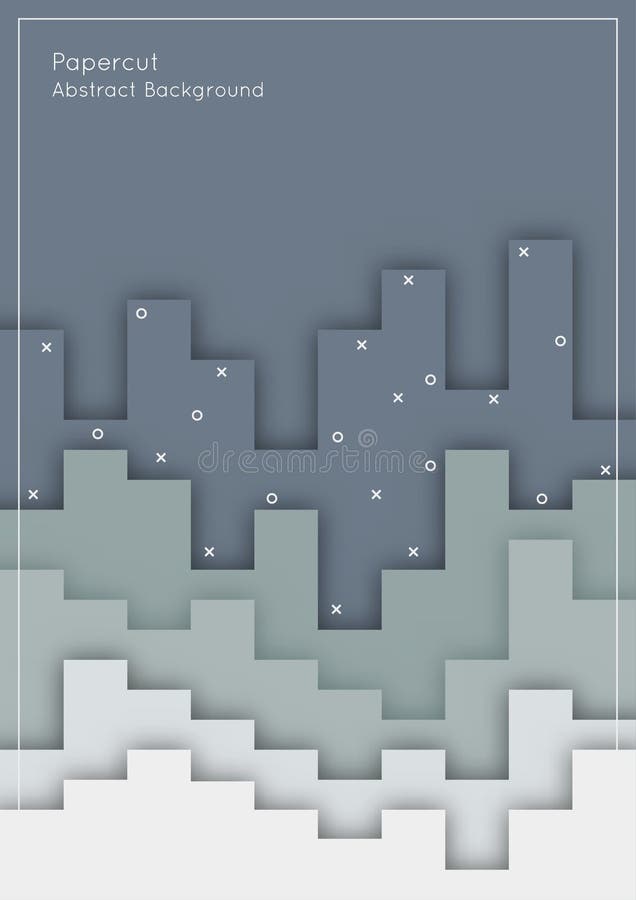 Abstract Paper-cut Background, Grey Monotone Color, Bar Graph Style ...