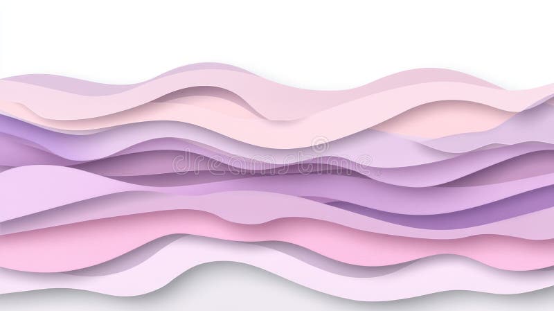 Abstract Paper Cut Background, Lavender and Pink Waves, Nature Inspired ...