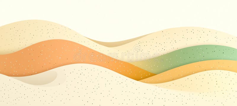 Abstract Paper Cut Background with Soft Cream, Beige Wave Patterns ...