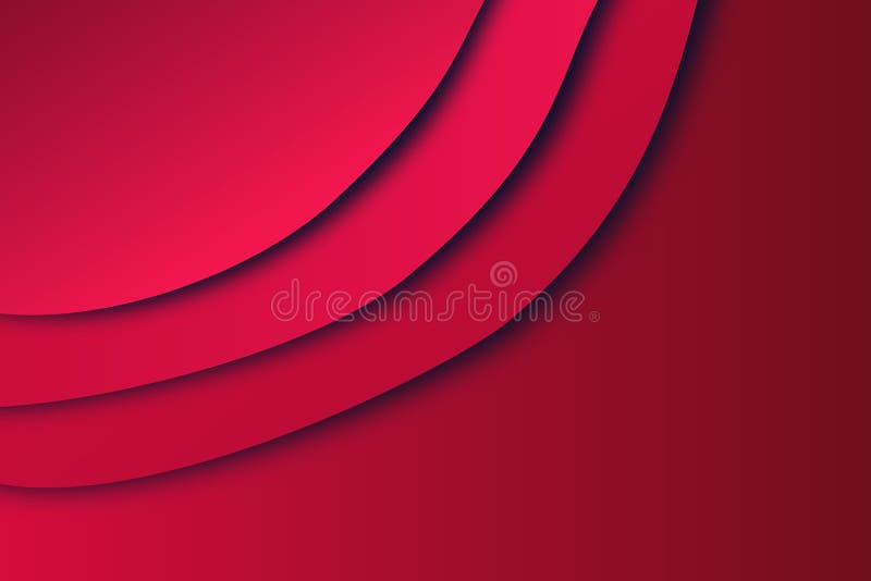 Abstract Paper Cut Background Template with Red Color Variations. Curve ...