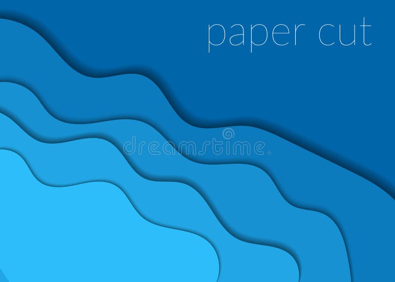 Abstract Paper Cut Blue Background Stock Vector - Illustration of flyer ...
