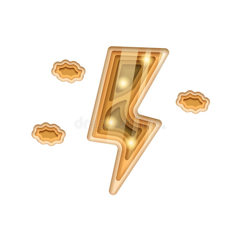 Abstract Paper Cut Lightning Thunder Clouds Shape Banner Design Vector ...