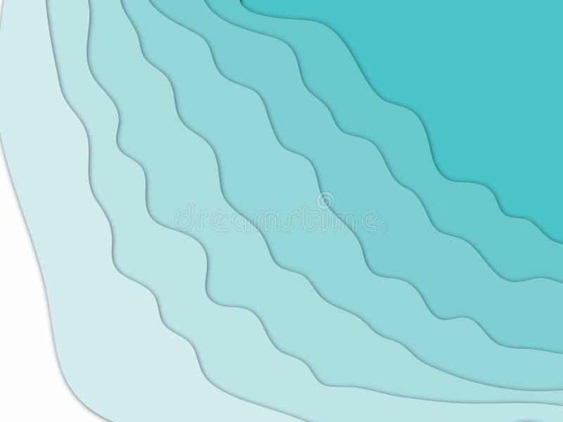 Abstract Paper Cut Ocean Wave Water Vector Design. Fluid Shapes, 3d ...