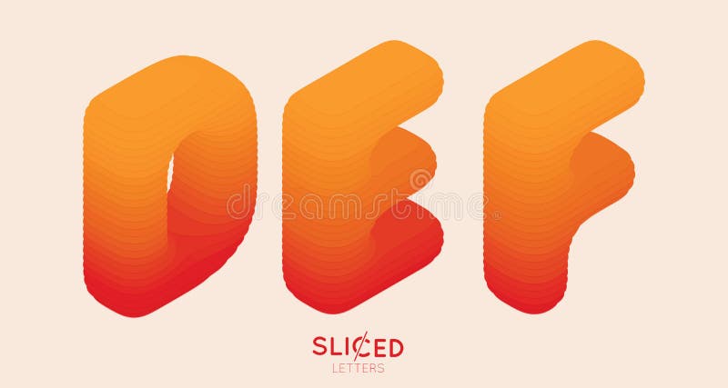 Abstract Paper Cut Sliced Letters with Color Gradient. Paper Sclices ...