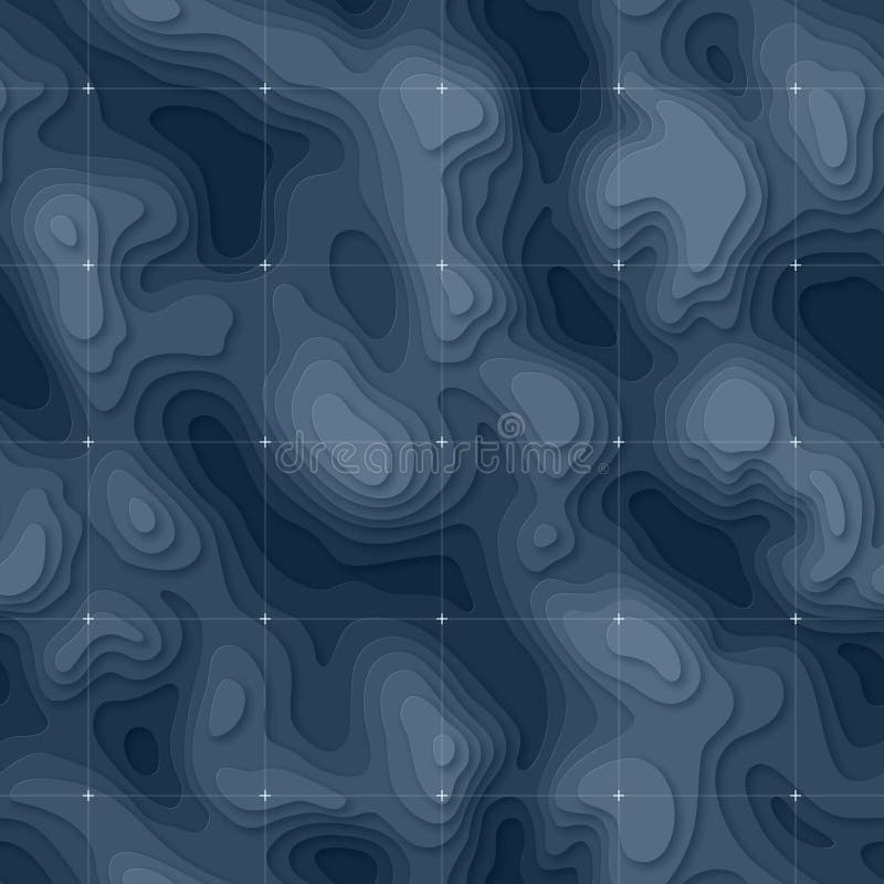 Abstract Paper Cut Topographic Seamless Pattern Background, Modern ...