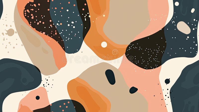 Abstract Paper Cutouts Form a Seamless Pattern Against a Muted Backdrop ...