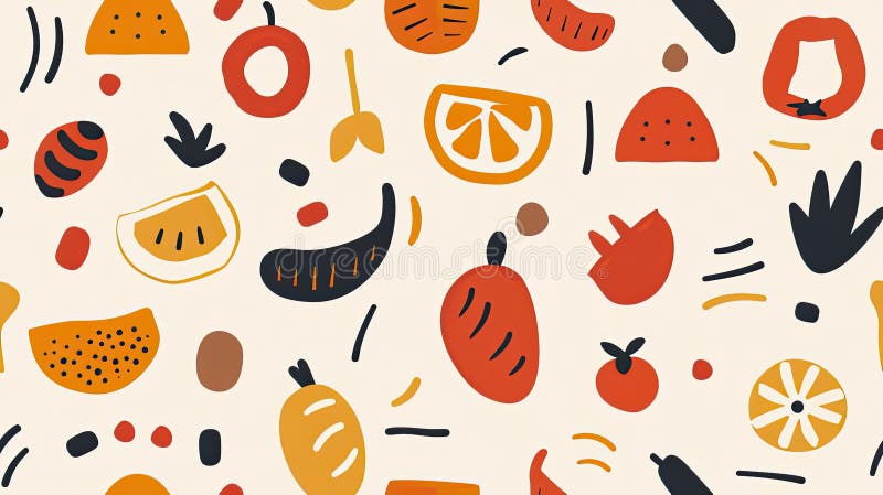 Abstract Paper Cutouts Form a Seamless Pattern Against a Muted Backdrop ...