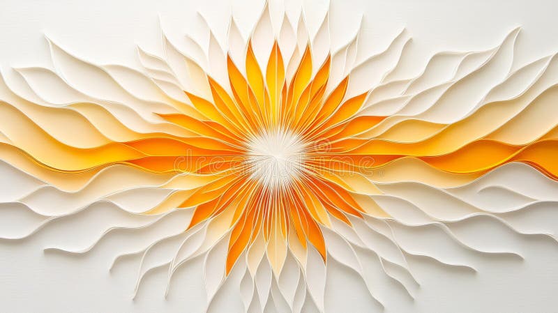 Abstract Paper Flower Sunburst Design Stock Illustration - Illustration ...