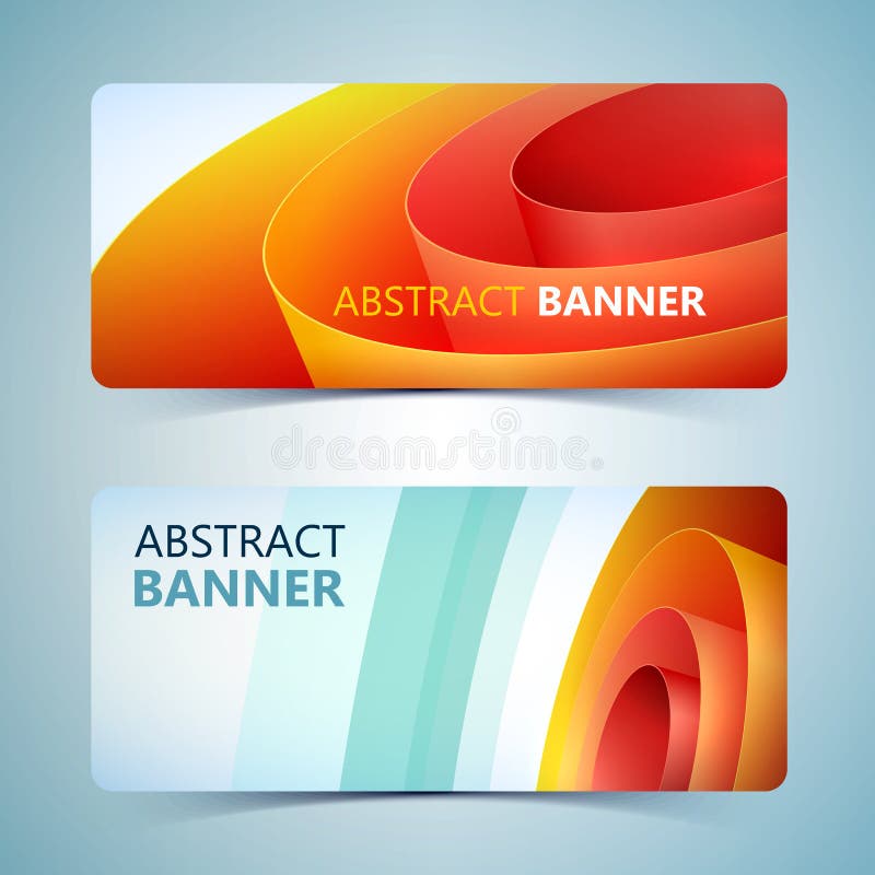 Abstract Paper Horizontal Banners Stock Vector - Illustration of ...