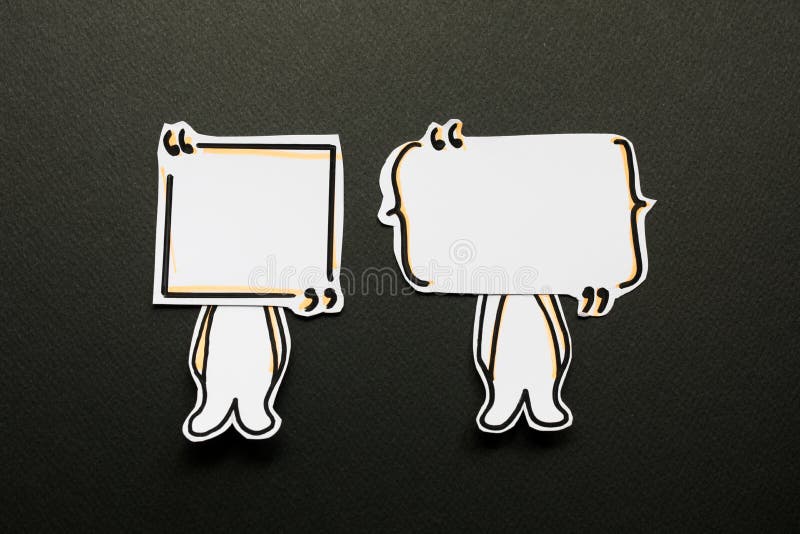 Abstract Paper Human Figures with Speech Bubbles Stock Photo - Image of ...