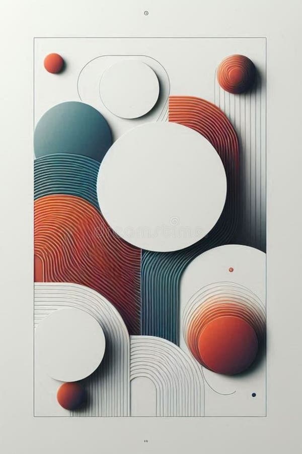 Abstract Paper Layer Artwork with Colorful Wavy Patterns and Floating ...
