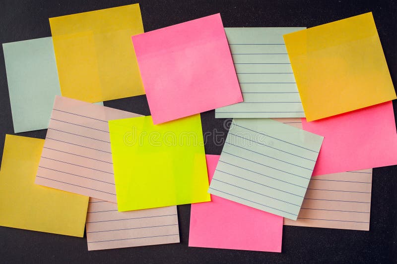 Abstract Paper Note on Empty Blank Chalkboard Magnet. Blank Sticker ...