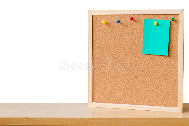 Abstract Paper Note Pin on Cork Board. Blank Notes for Add Text Message ...