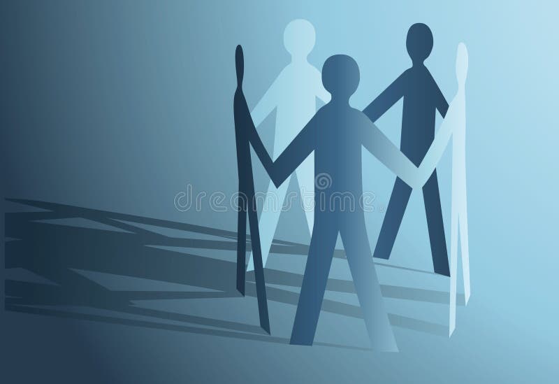 Abstract Paper People Holding for Hands Stock Vector - Illustration of ...