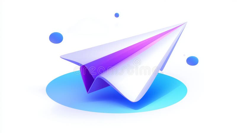 Abstract Paper Plane in 3D with Colorful Modern Design Stock ...
