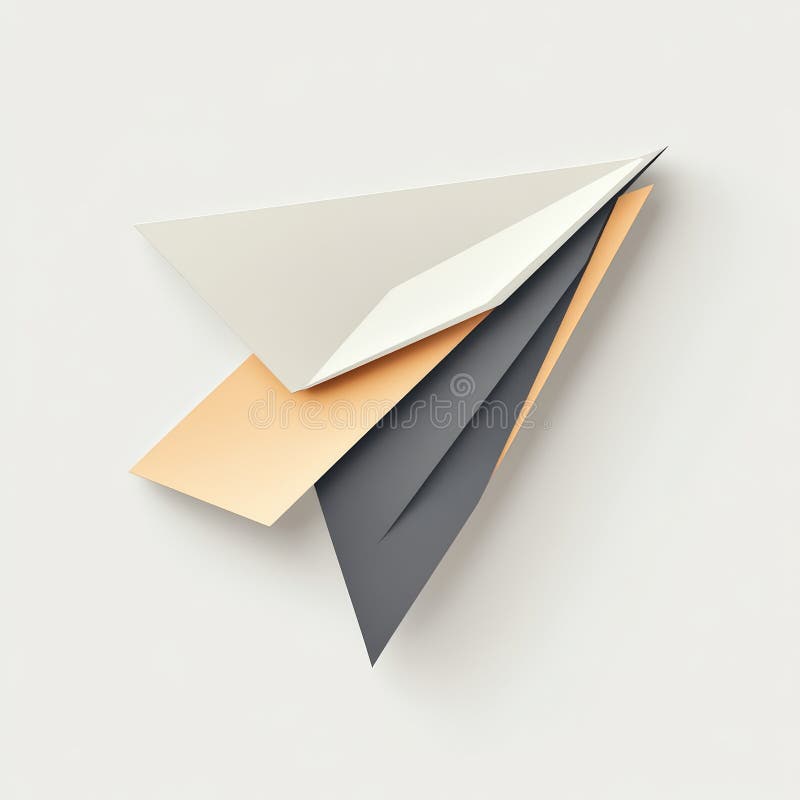Abstract Paper Plane Design in Soft Pastel Colors on Light Background ...