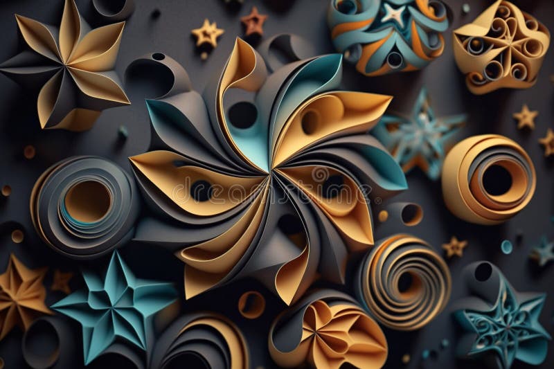 Abstract Paper Quilling Space, Spacetime and Constellations, Stars and ...