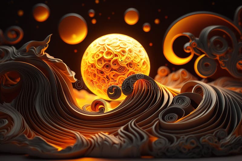 Abstract Paper Quilling Space, Spacetime and Constellations, Stars and ...