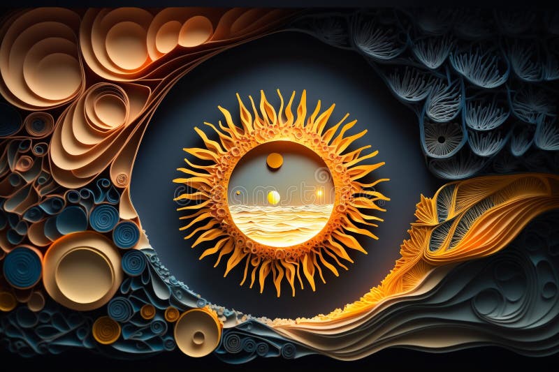 Abstract Paper Quilling Space, Spacetime and Constellations, Stars and ...