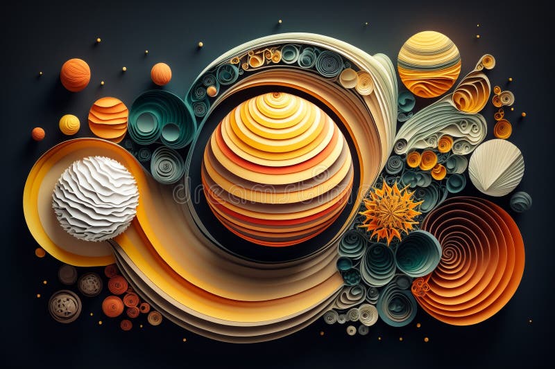 Abstract Paper Quilling Space, Spacetime and Constellations, Stars and ...