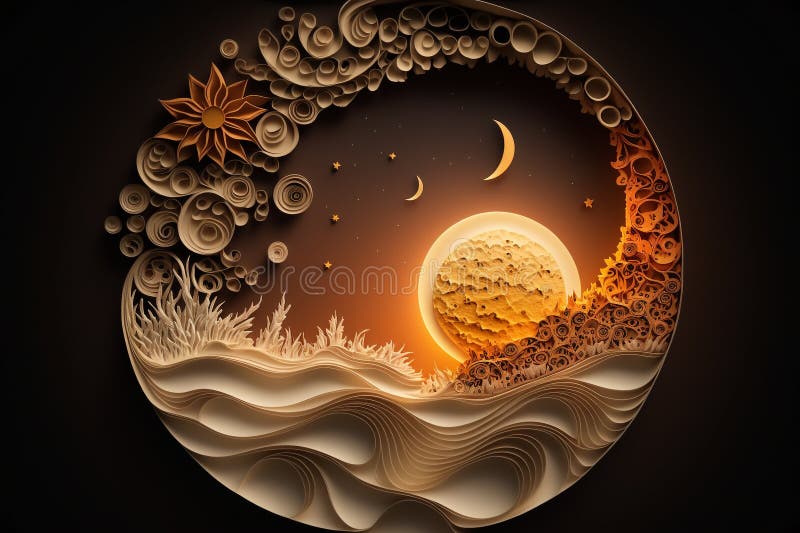 Abstract Paper Quilling Space, Spacetime and Constellations, Stars and ...