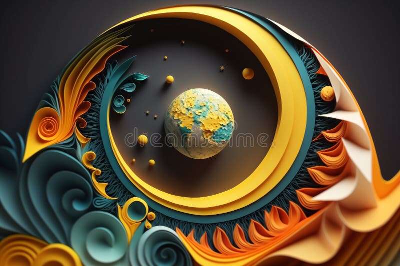 Abstract Paper Quilling Space, Spacetime and Constellations, Stars and ...