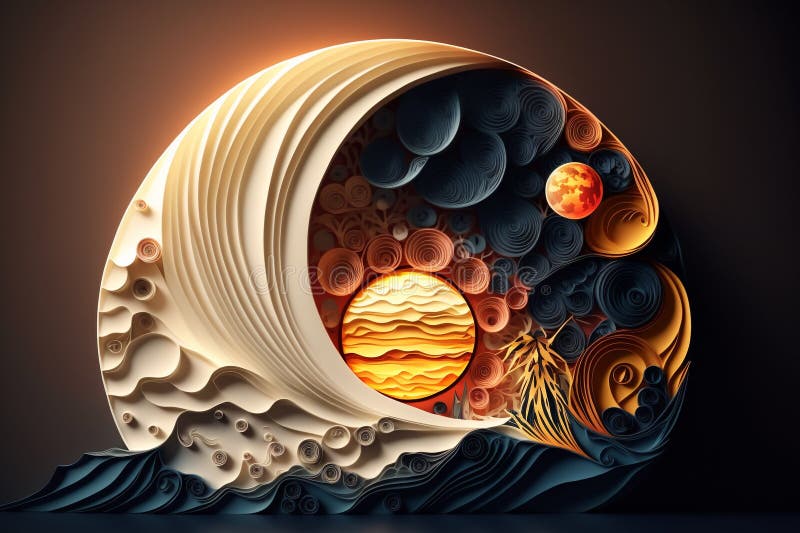 Abstract Paper Quilling Space, Spacetime and Constellations, Stars and ...