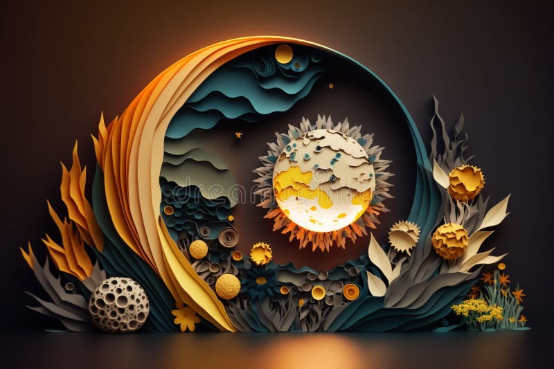 Abstract Paper Quilling Space, Spacetime and Constellations, Stars and ...